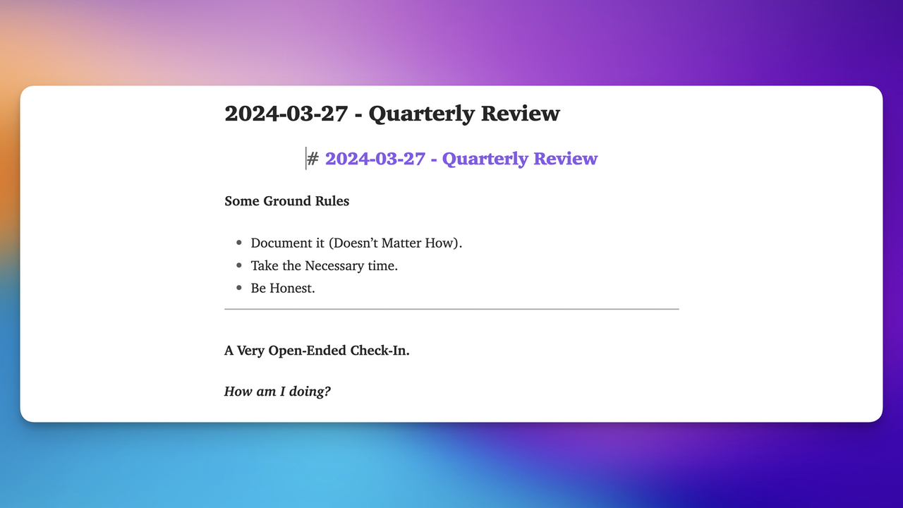 Reflect and Plan: Working Through My Quarterly Review and Planning ...